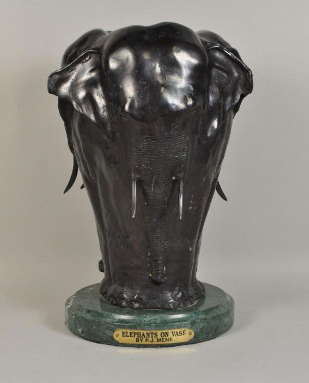 After P.j. Mene Elephant Vase Bronze