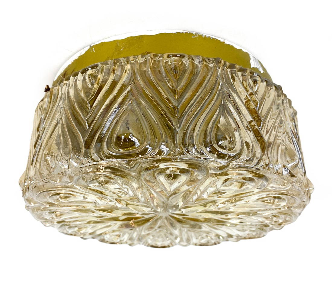Danish Textured Glass Ceiling Light C. 1960s Auction