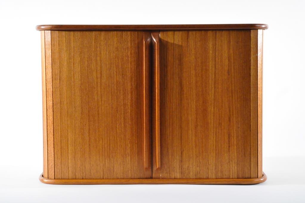 TEAK TECH MINIATURE CABINET WITH TAMBOUR DOOR