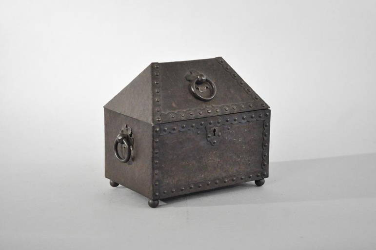 German Studded Iron Lock Box C 1900