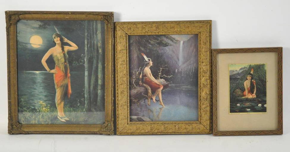 3 Parish Style Prints Of Indian Females