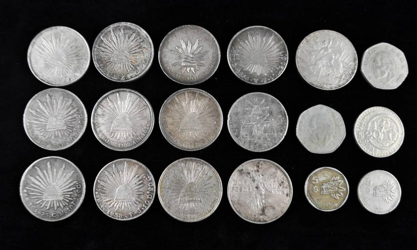 Grouping Of Mexican Coins