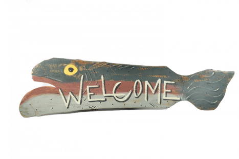 Wooden Fish Sign