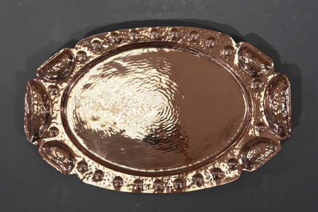 Hand Wrought Craftsman Style Copper Tray