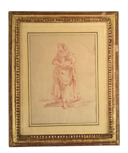 18th Century Drawing Of A Lady