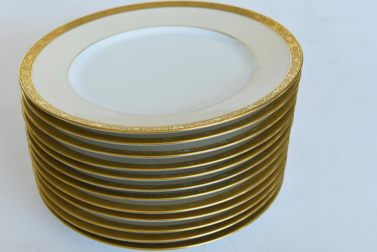 (12) Limoges France Gold Rimmed Plates