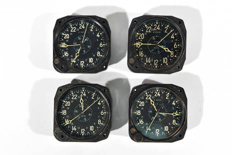 (4) Wwii Waltham Us Navy Millitary Aircraft Clock