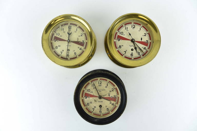 (3) Chelsea Ships Radio Room Clocks