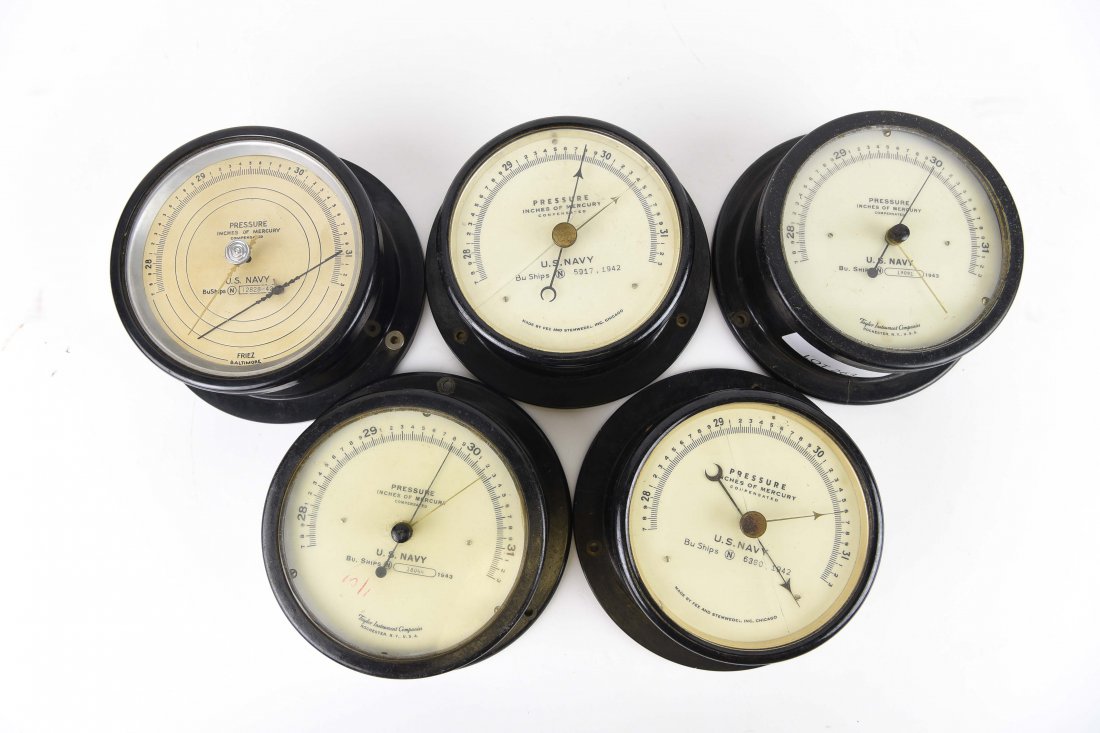 (5) U.s. Navy Wwii Ships Barometers