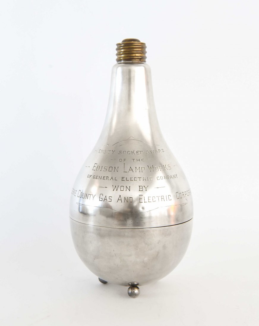 STERLING SILVER EDISON LIGHT BULB TROPHY