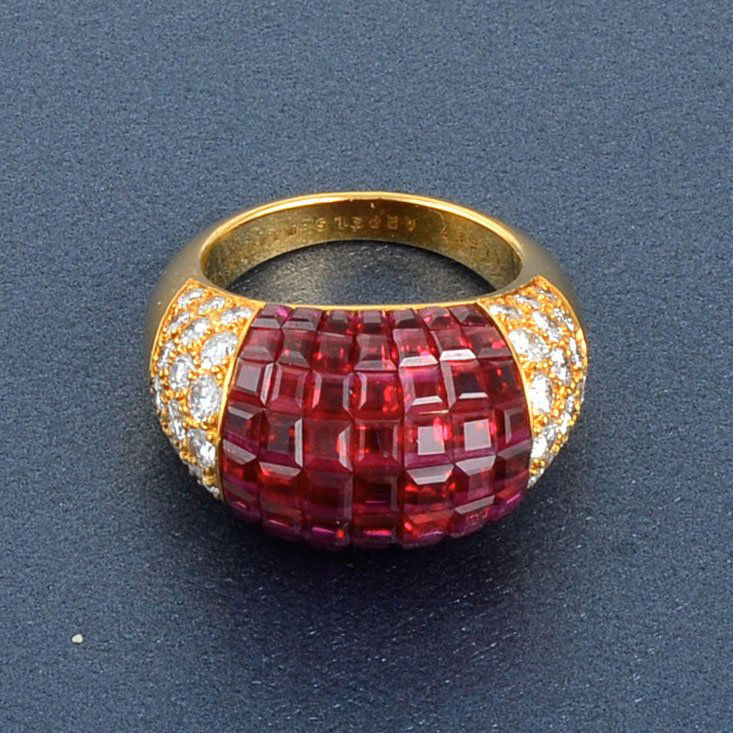 381: VCA Invisible Set Ruby Ring