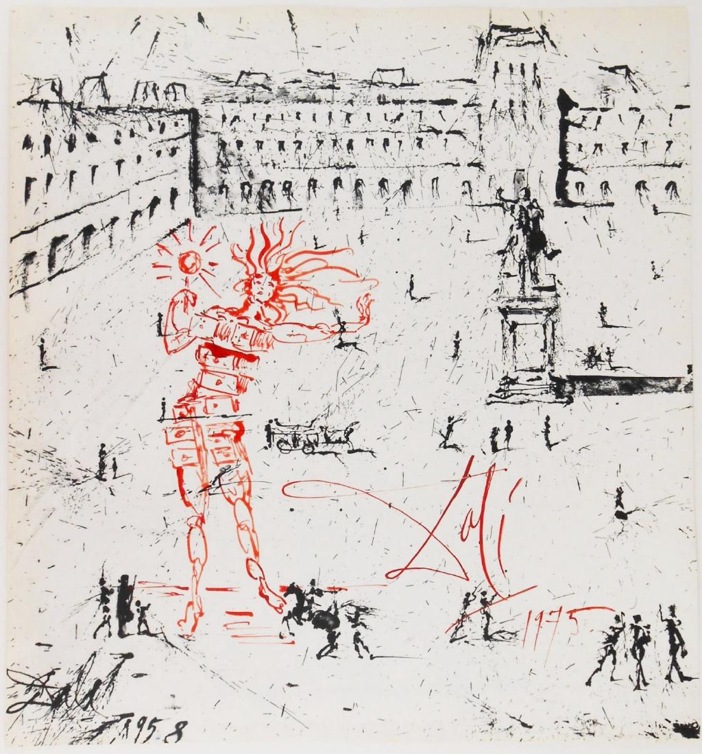 Salvador Dali (1904 1989) Pen & Red Ink Drawing
