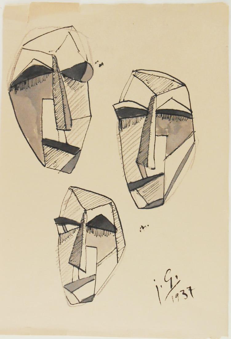 Julio Gonzalez (1876-1942) Ink & Wash Drawing