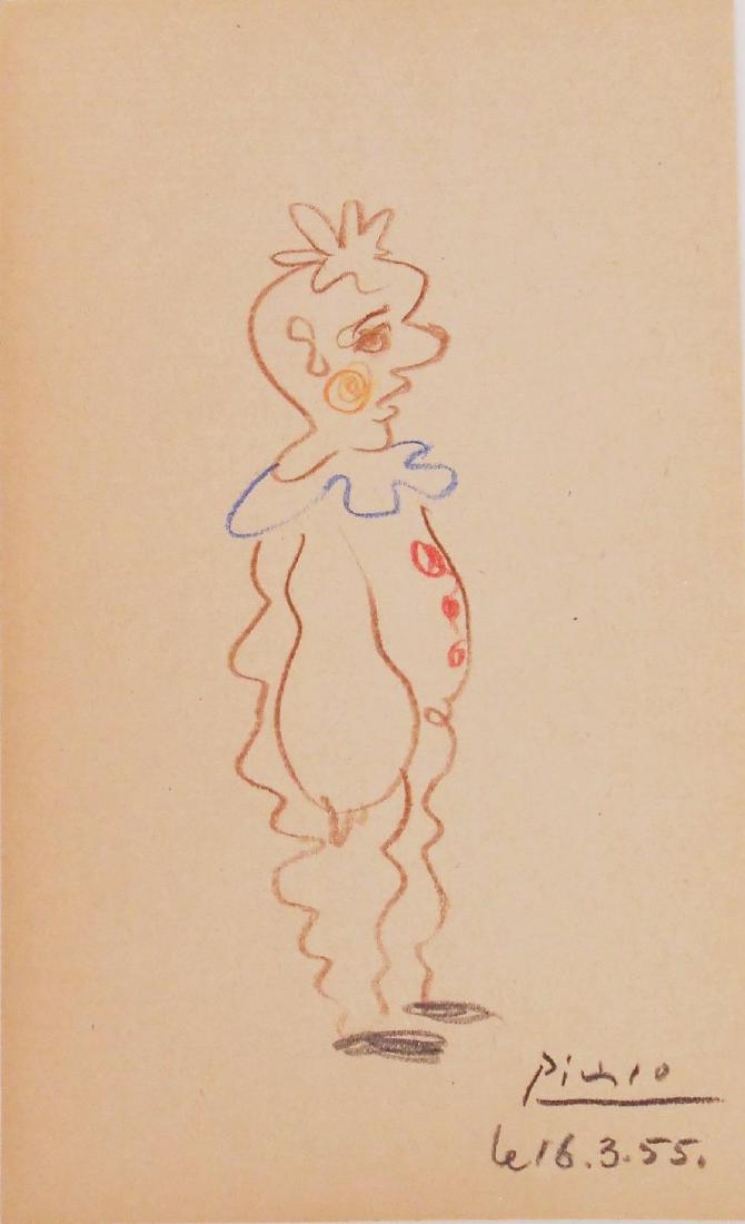 Pablo Picasso (1881-1973) Colored Pencil Sketch