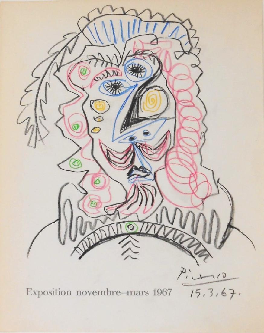 Pablo Picasso (1881-1973) Colored Pencil Drawing