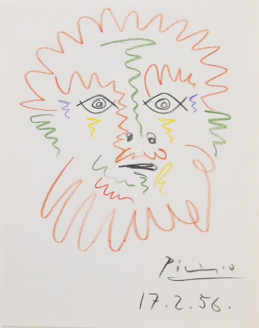 Pablo Picasso (1881-1973) Colored Pencil Drawing