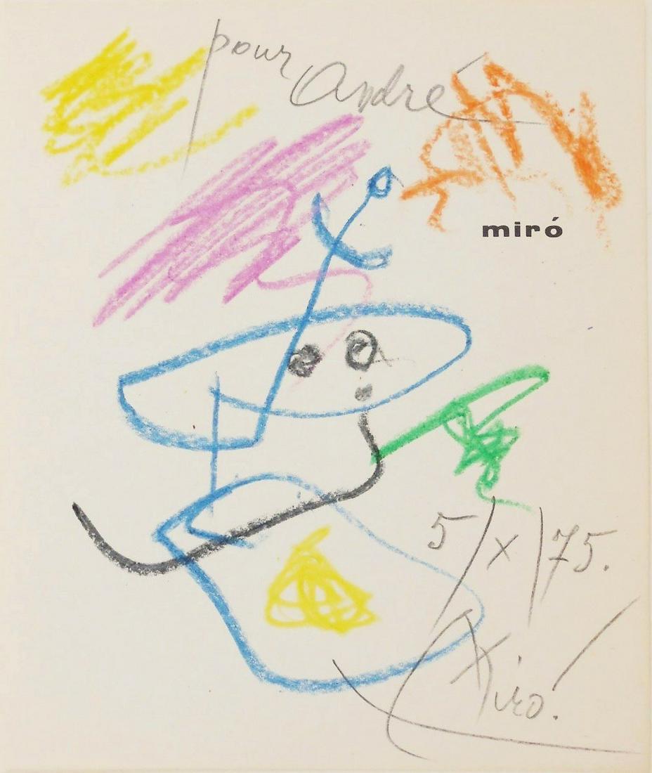 Joan Miro (1893 1983) Crayon Drawing