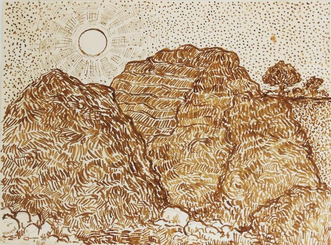 For Auction: Vincent Van Gogh (1853-1890) Pen & Ink Drawing (#0151) on ...