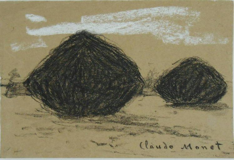 Claude Monet (1840 1926) Charcoal Drawing