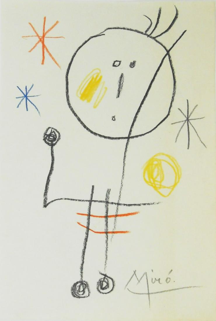 Joan Miro (1893-1983) Colored Pencil Drawing Auction