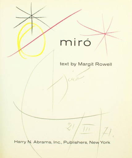 Joan Miro, Title Page Autograph & Sketch