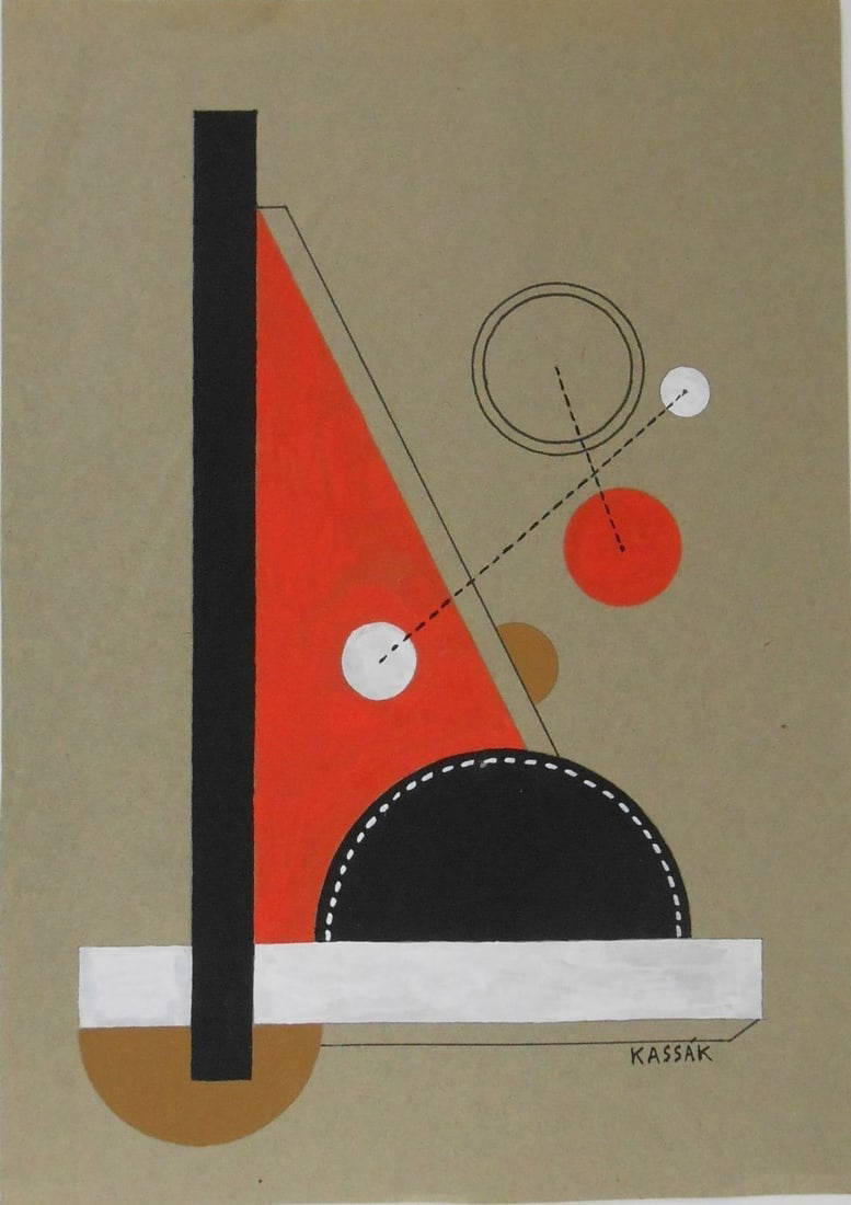 Lajos Kassak* (1887-1967) Gouache On Paper Auction