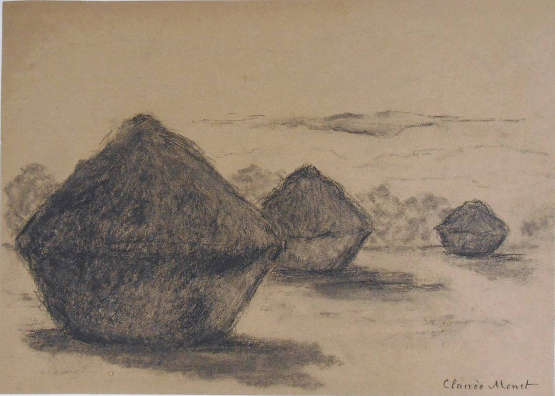Claude Monet* (1840-1926) Charcoal Drawing Auction