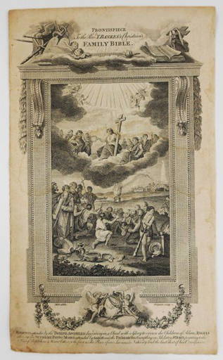 Bible Frontispiece Engraving, Circa 1800