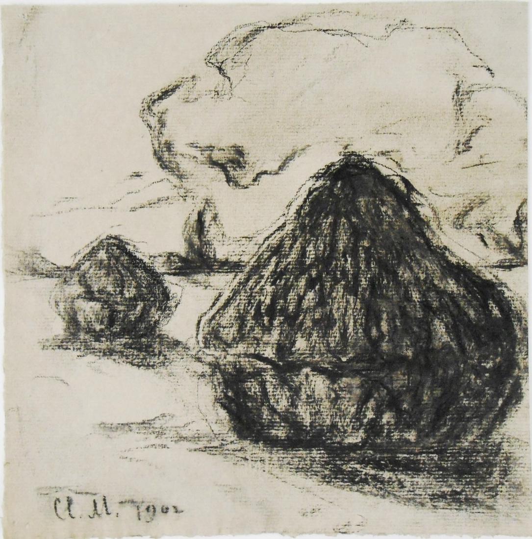 Claude Monet (1840-1926) Charcoal Drawing