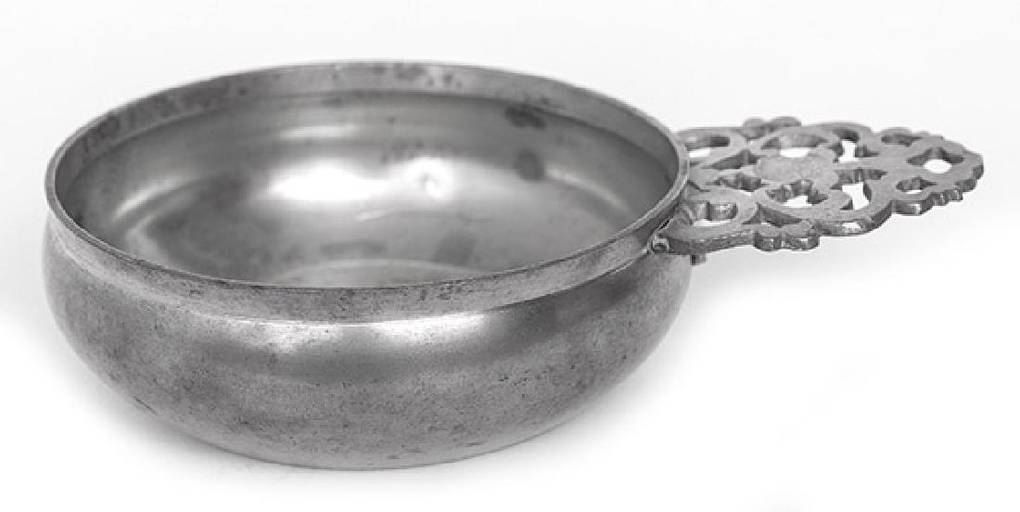 Pewter Porringer By Samuel Hamlin