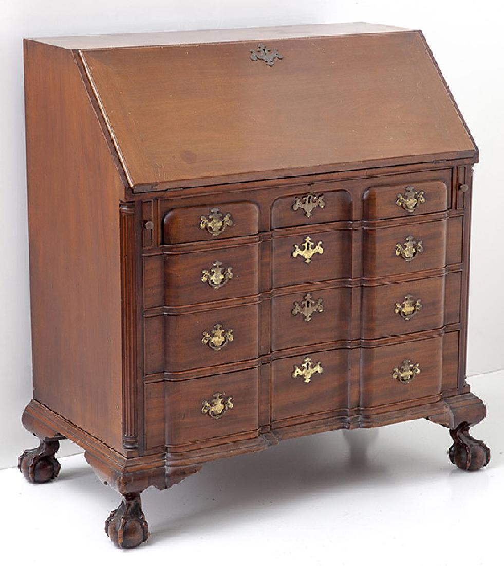 Chippendale Style Block Front Desk