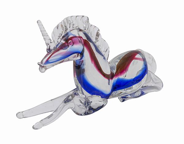 Mario Sandon Pilgrim Glass Unicorn Sculpture