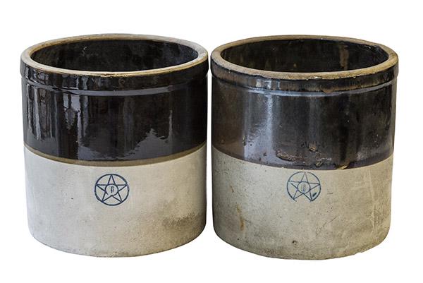 Pair Of 6 Gallon Star Crocks