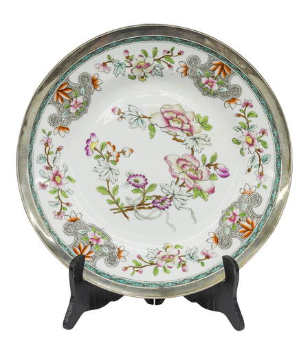 Royal Worcester Shreve & Co Sterling Rim Plate