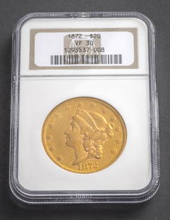 U.s. 1872 $20 Liberty Gold Coin