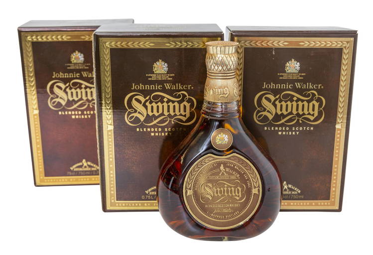 Three Vintage Bottles Of Johnnie Walker Swing Wiskey