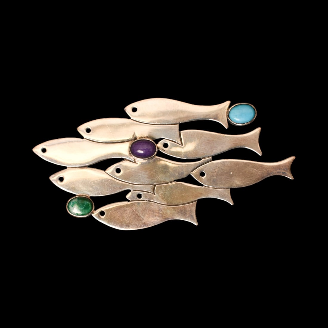 Taxco Sterling Silver Fish Pin Auction