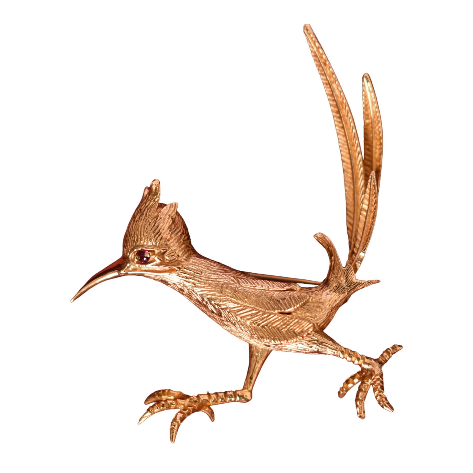 14k Gold Roadrunner Pin