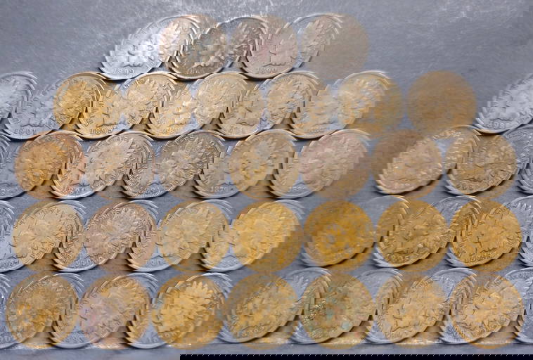 (30) U.s. Indian Head Cent Coins