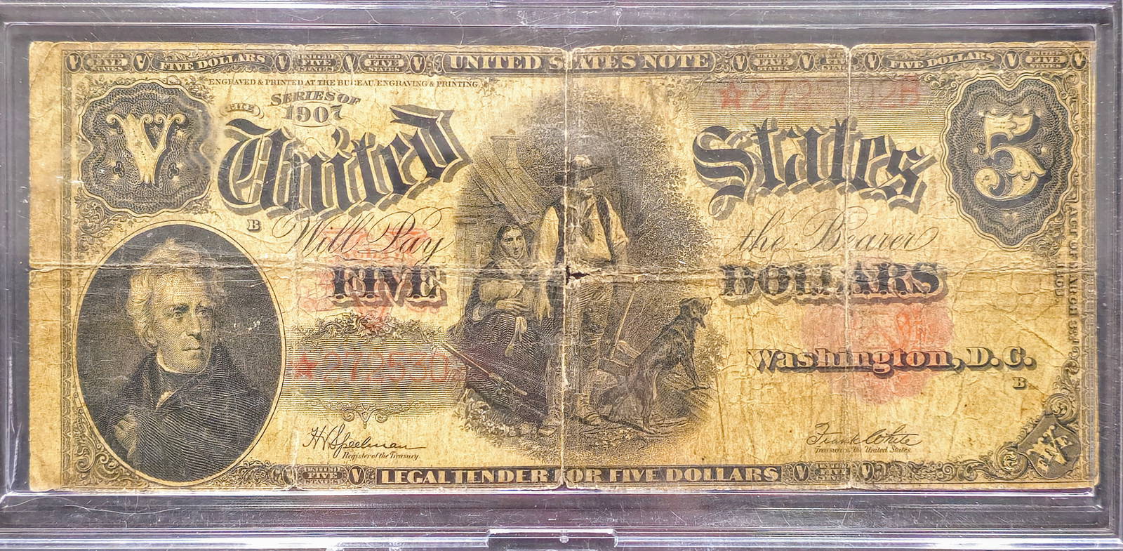 U.s. 1907 $5 Legal Tender "woodchopper" Large Note Auction