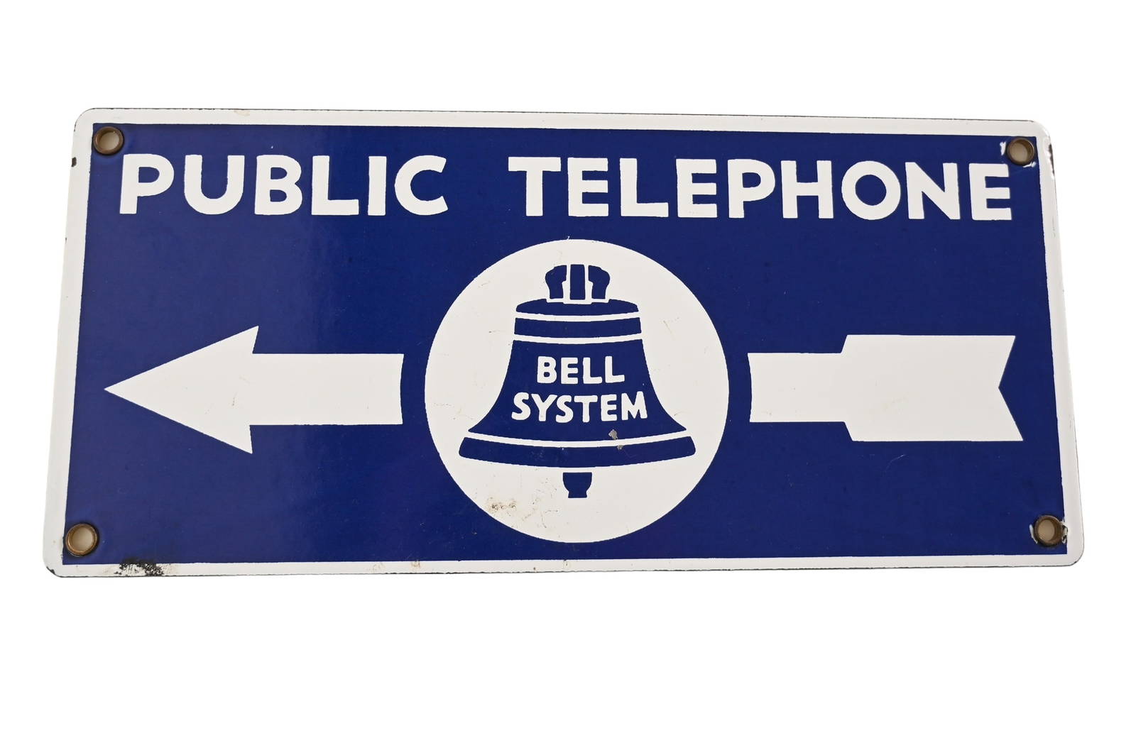 Double Sided Porcelain Public Telephone Bell System Sign Auction