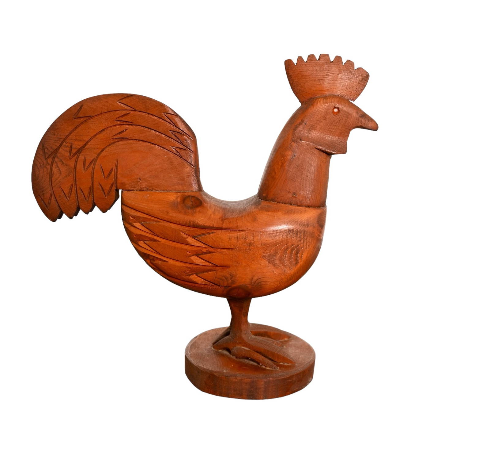 Carl Snavely Style Carved Folk Art Rooster Auction