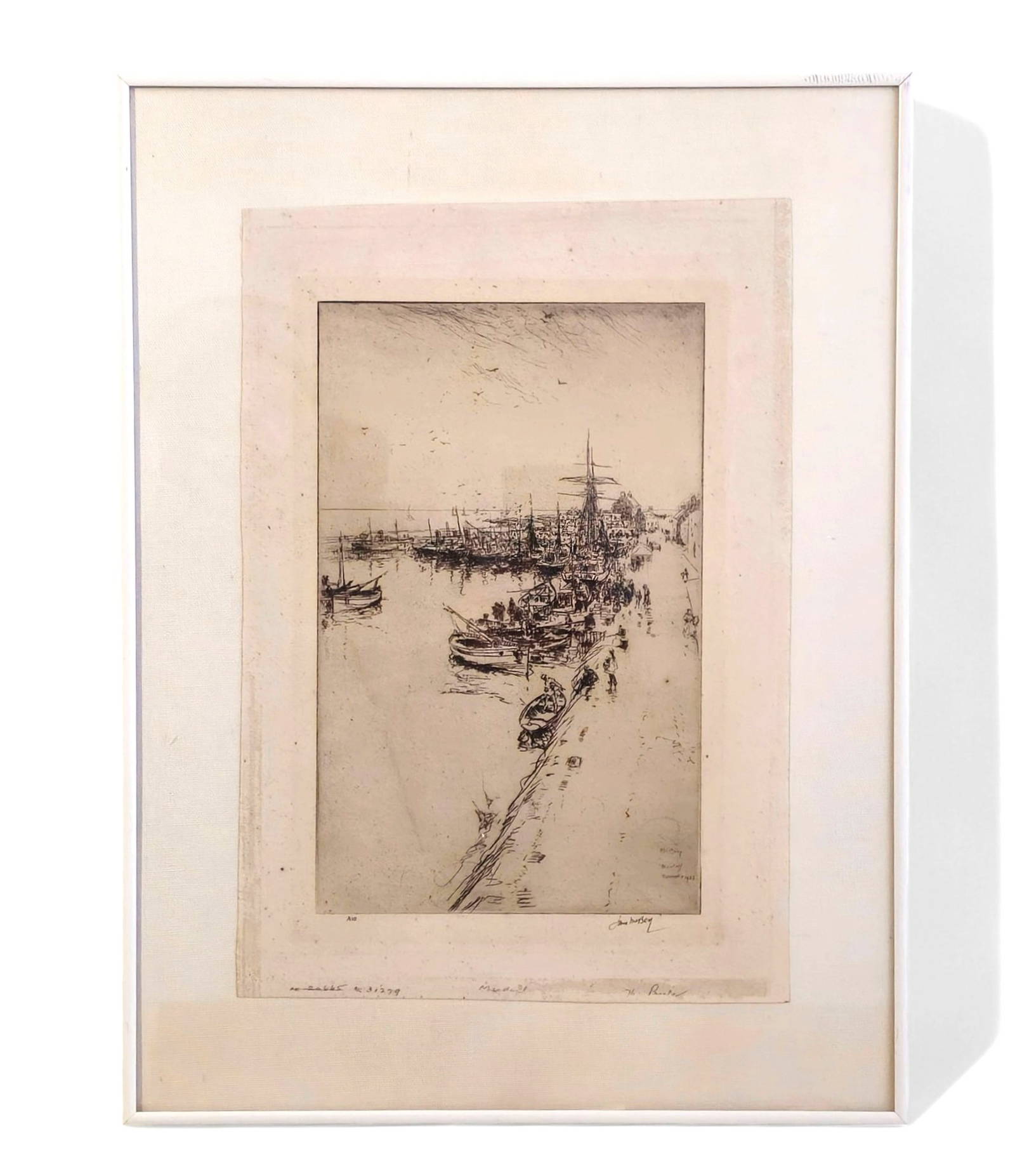 James Mcbey (1883-1959, Usa, Uk) Etching Of Port Scene Auction