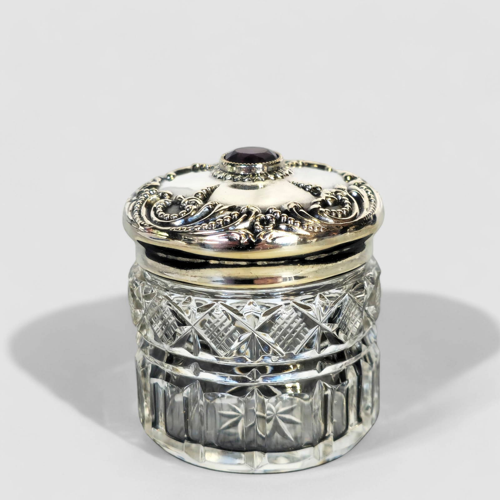 Theodore W. Foster & Brothers Sterling & Amethyst Lidded Bresser Box ...