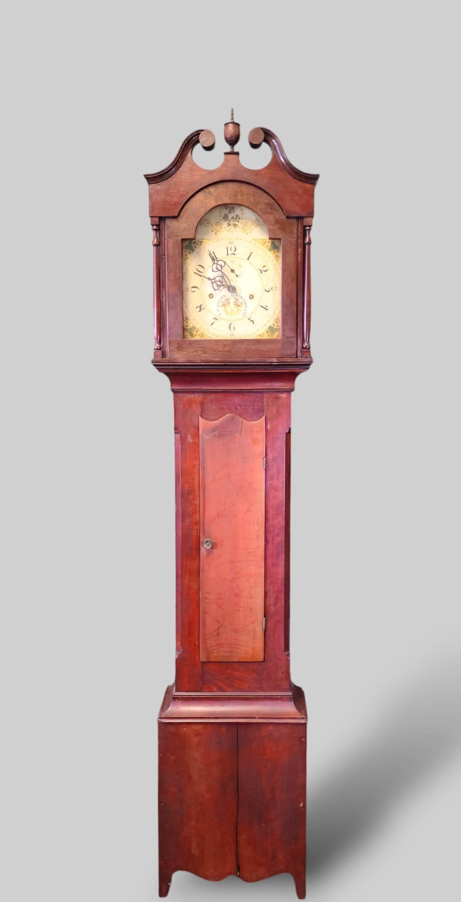 Luman Watson Cherry Tall Case Clock Auction
