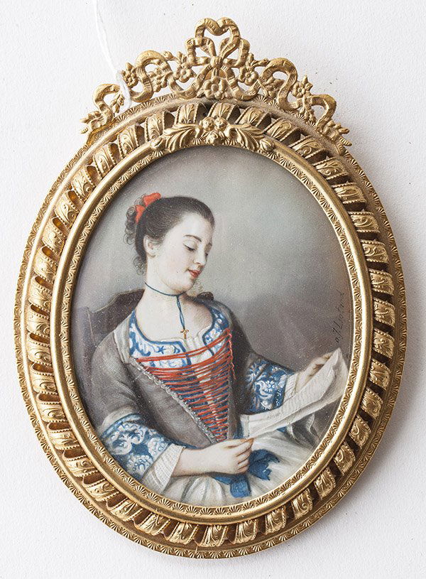 Signed Miniature on Ivory Portrait