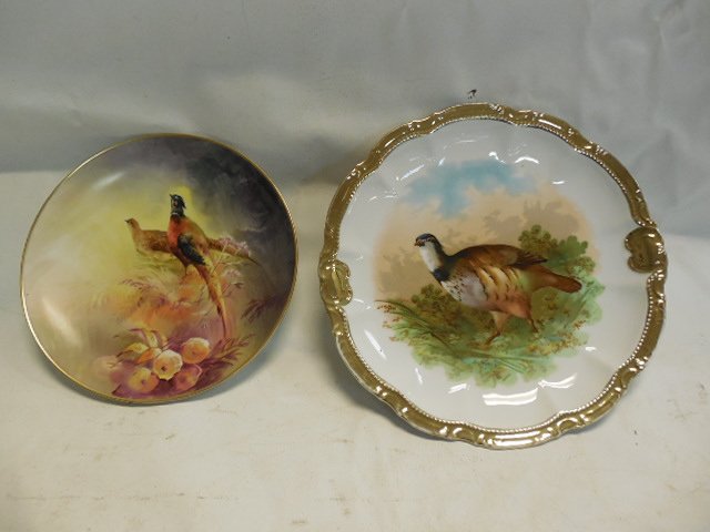 Limoges Pheasant Plate & Bavarian Bird Plate