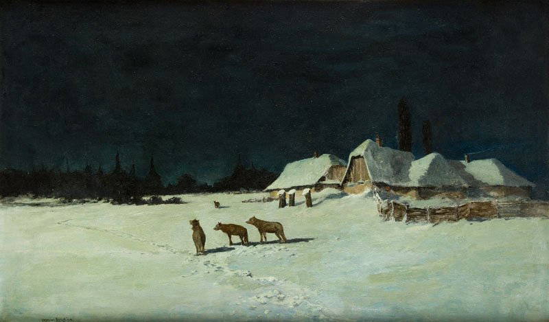 Wladyslaw Rutkowski Boncza (1841 1905) Wolfs In Wladyslaw Rutkowski Boncza (1841 1905) Wolfs In