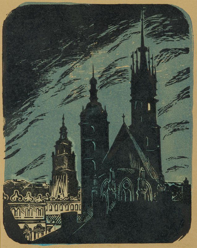 Stanislaw Raczynski (1903 -1982) Krakow by night,