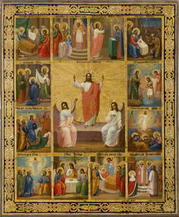 Calendar Icon For The Year With Resurrection And 12 Feasts